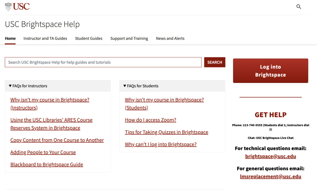 Summer 2024 Brightspace Training for Faculty - USC Center for Excellence in Teaching